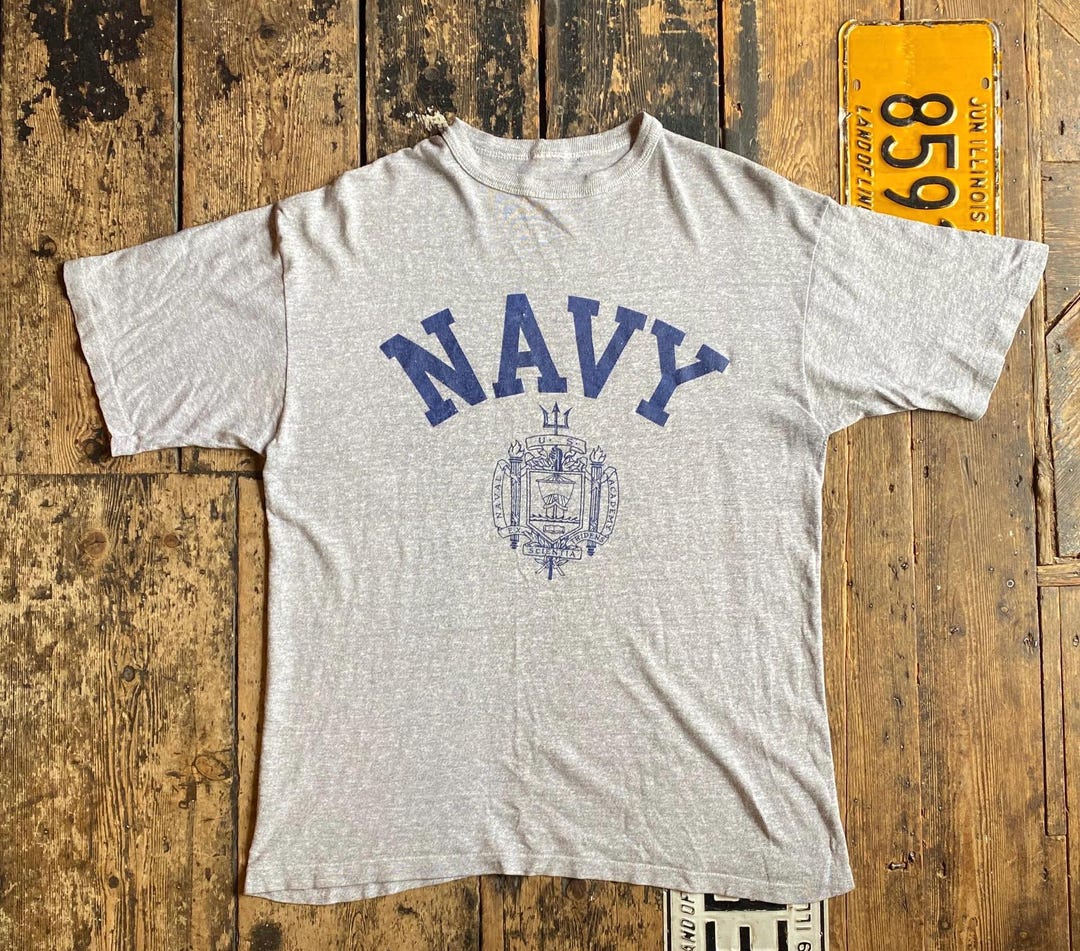 Vintage 1970/80s Navy T-shirt, US Navy Academy, Single Stitch, Soft and ...