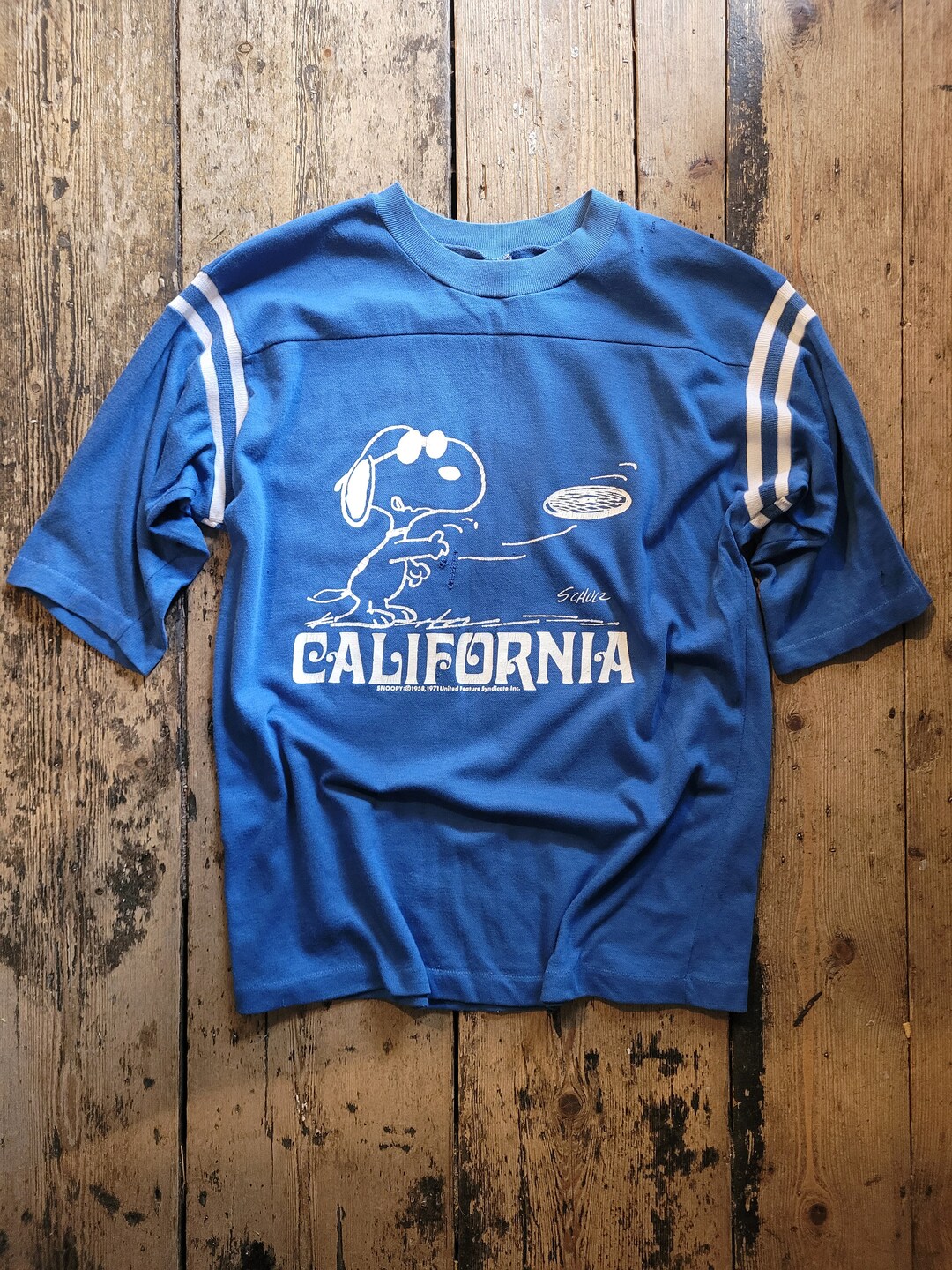 Vintage Rare 1960/70s Snoopy California Jersey, Artex Tag, 3/4 Sleeve ...