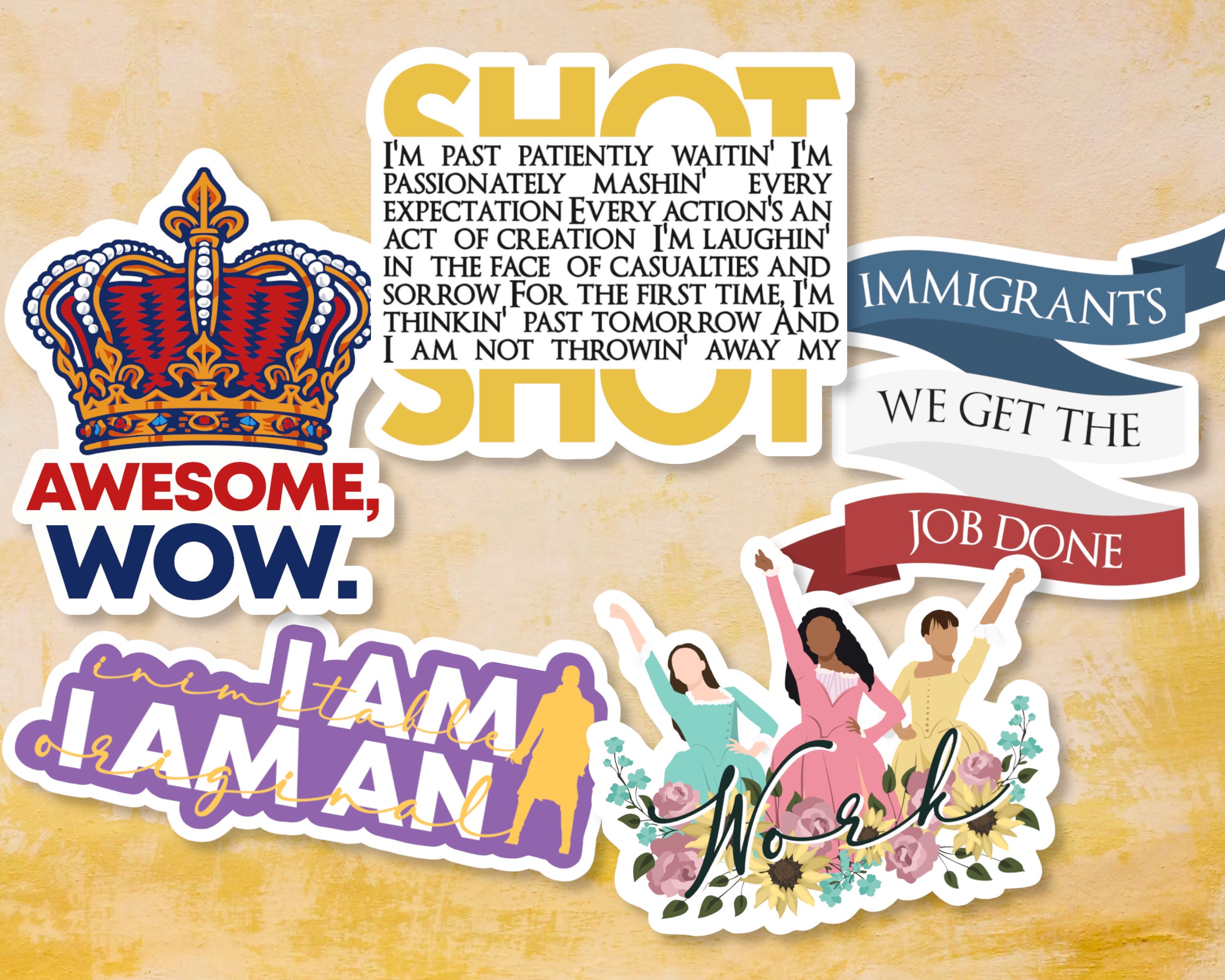 Hamilton Broadway Stickers Hamilton Sticker Hamilton Merch | Etsy