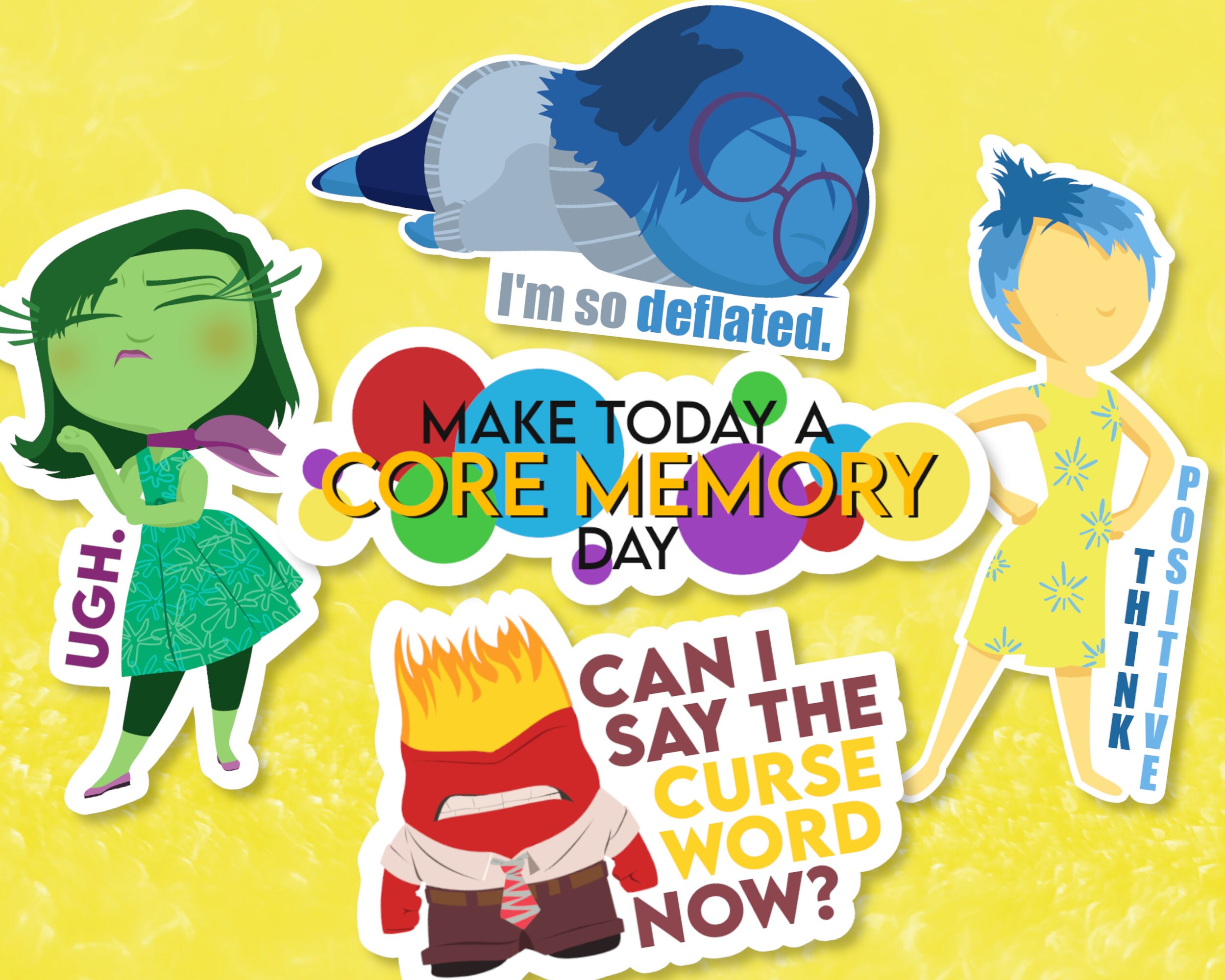 Inside Out Stickers Sadness Joy Anger Disgust Bing - Etsy