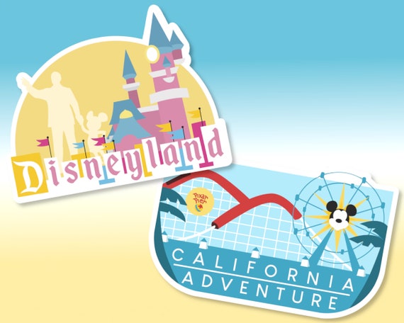 Disney Theme Park Stickers Disneyland Sticker California - Etsy