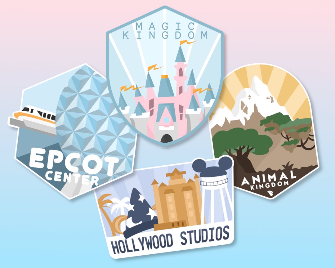 Disney Theme Park Stickers Magic Kingdom Hollywood Studios Epcot ...
