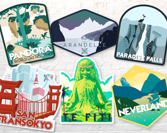 Disney Places Stickers Frozen Arendelle up Paradise Falls - Etsy