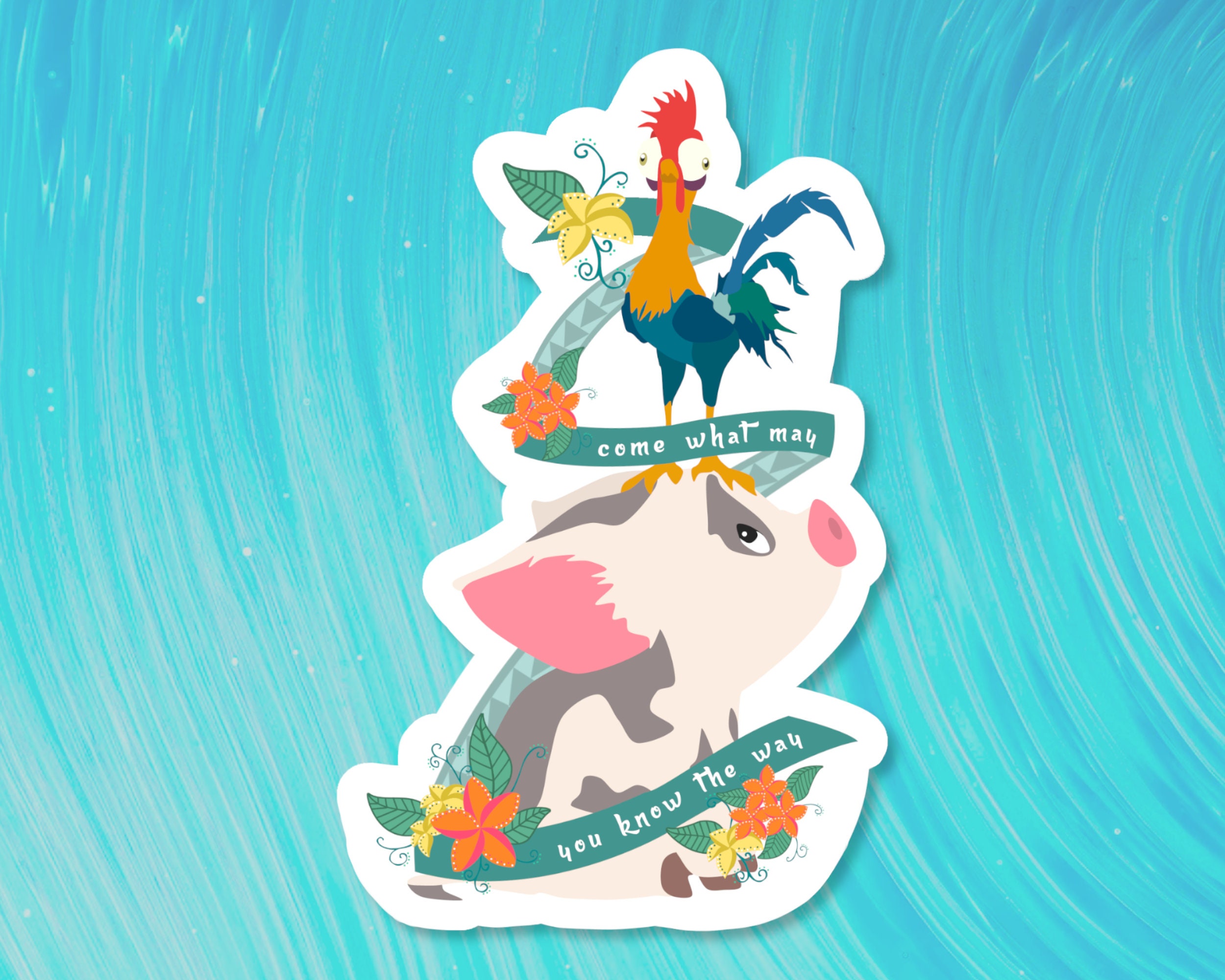Moana Sticker Maui Sticker Pua and Hei Hei Sticker Moana - Etsy