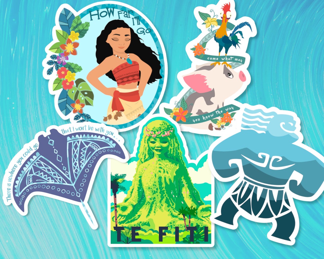 Moana Sticker Maui Sticker Pua and Hei Hei Sticker Moana Tala Sticker ...
