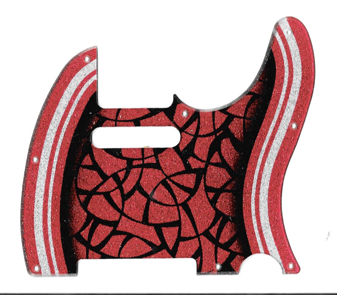 Telecaster Pick Guard With Custom "paint by Bat" Done in Silver Flake ...