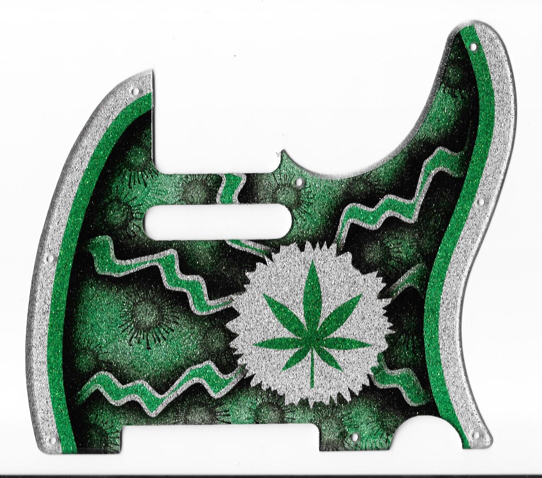 Telecaster Pick Guard With Custom "paint by Bat" Done in Silver Flake ...