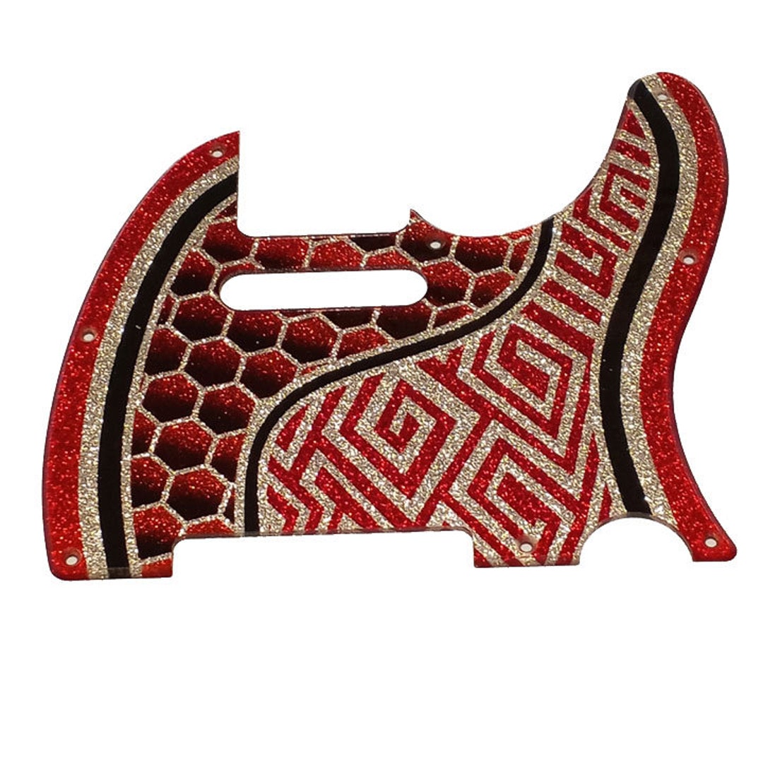 Telecaster Pick Guard With Custom "paint by Bat" Done in Silver Flake ...