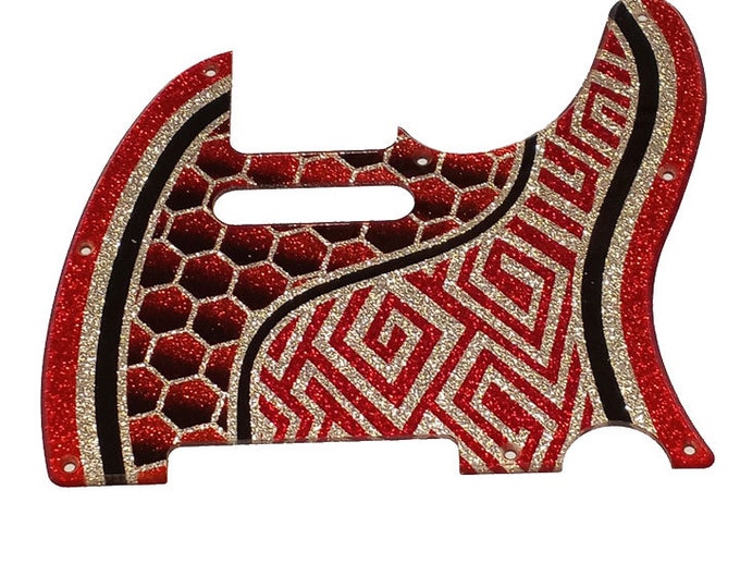 Telecaster Pick Guard With Custom "paint by Bat" Done in Silver Flake ...