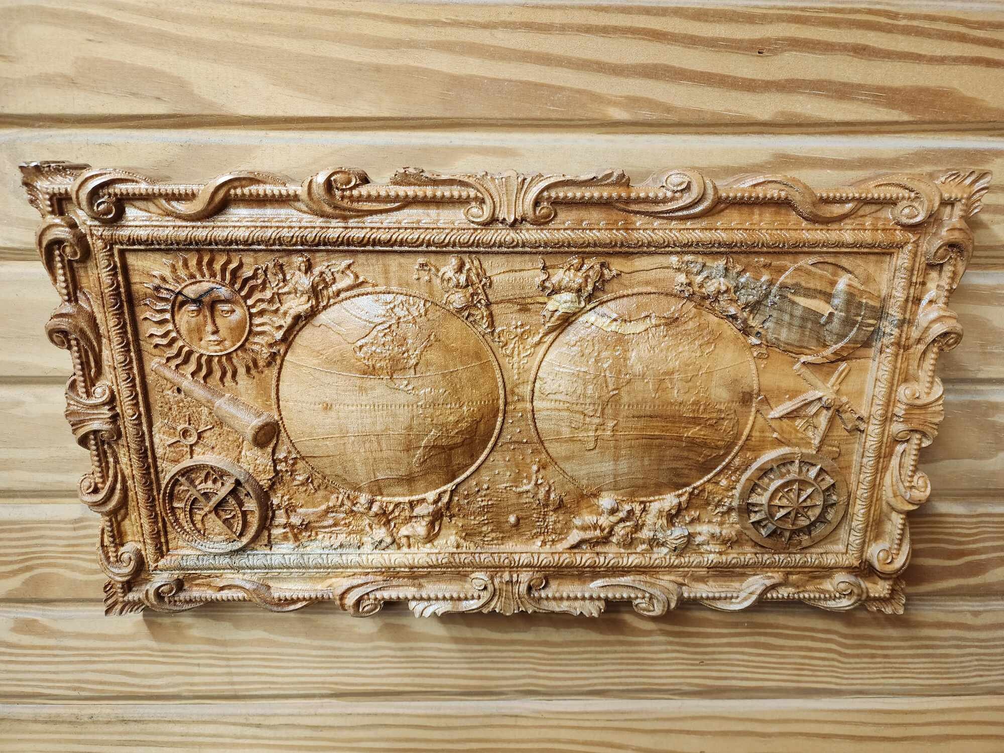 CNC Carving World Map - Etsy
