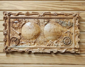 The World Map, 3D Stl Model 6616, for CNC Router Engraver, Carving ...