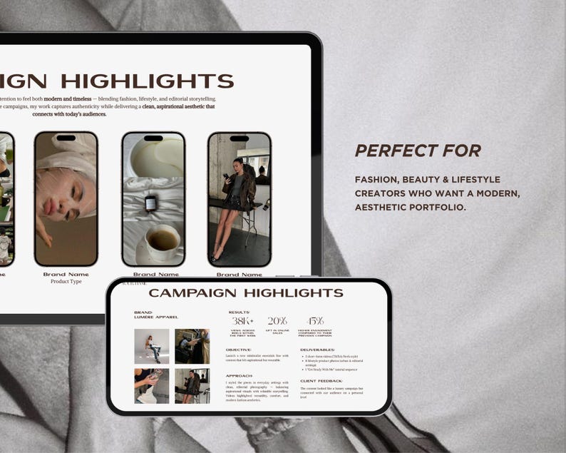 Editable UGC Creator Portfolio | Luxury Canva Template, 20+ Pages ...