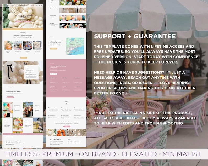 Party Planner Canva Website Template | Balloon Decor Website, Event ...