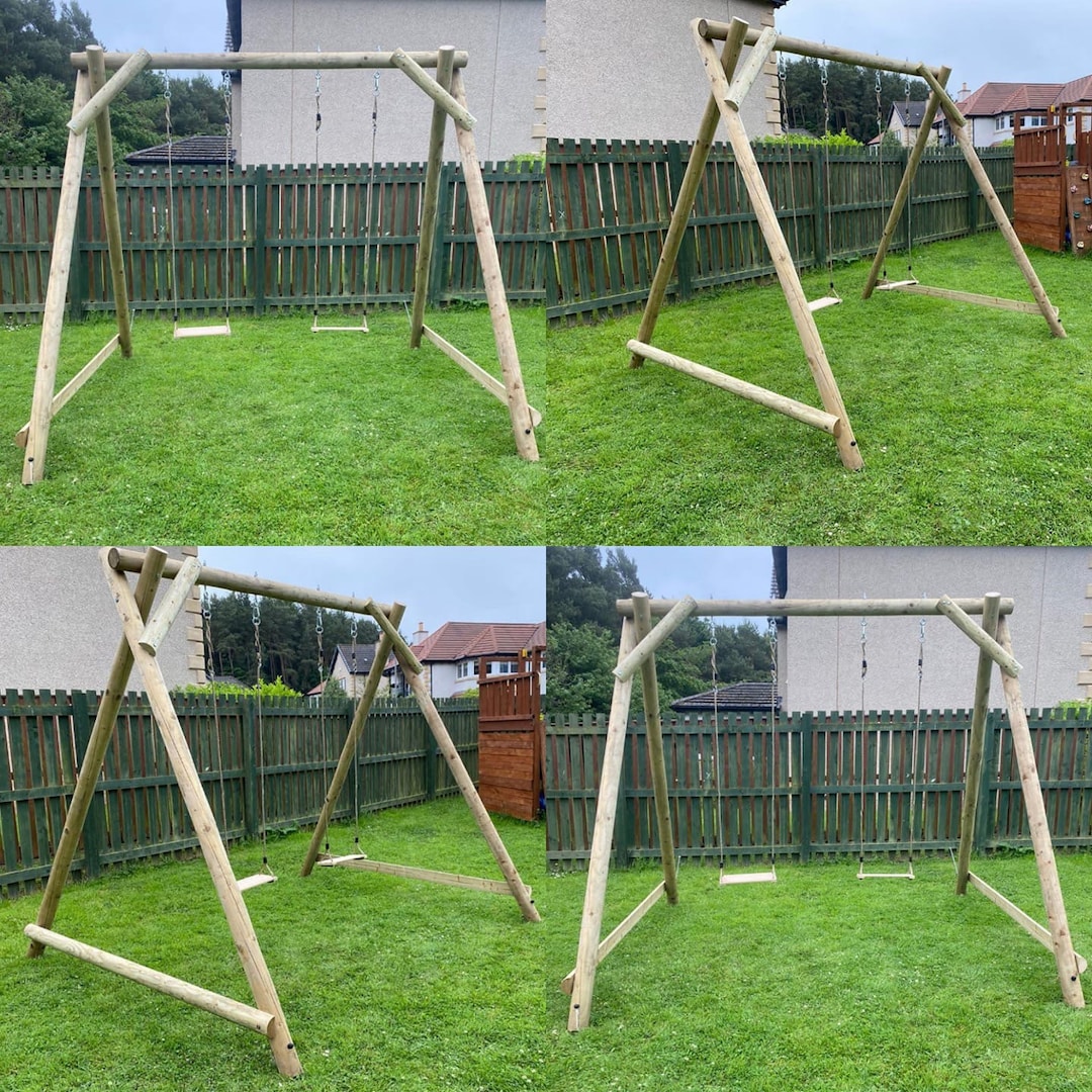 Wooden Framed Swing Set - Etsy UK