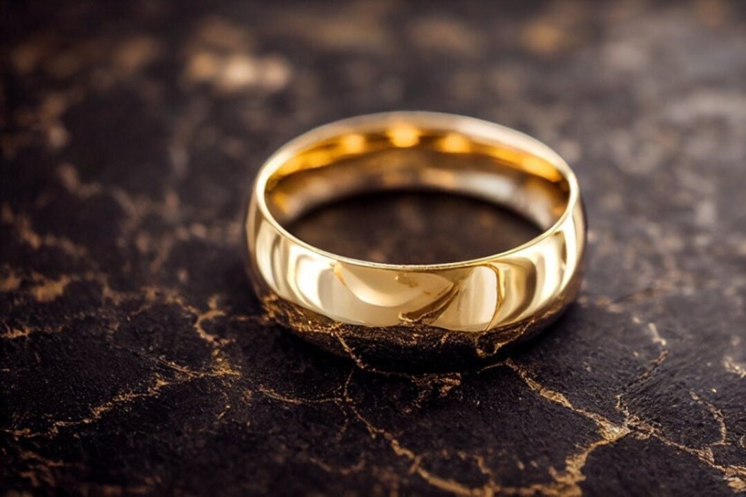 Classic 9K Solid Gold Dome Shaped Wedding Band | Elegant and Durable ...
