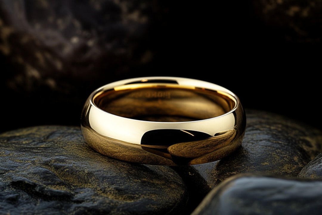 5-7mm Solid Gold Polished Dome Shaped Wedding Band - Timeless Radiance ...