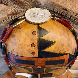 GOURD ART - Gourd Mask on Antler Stand - Southwest Art - Native ...