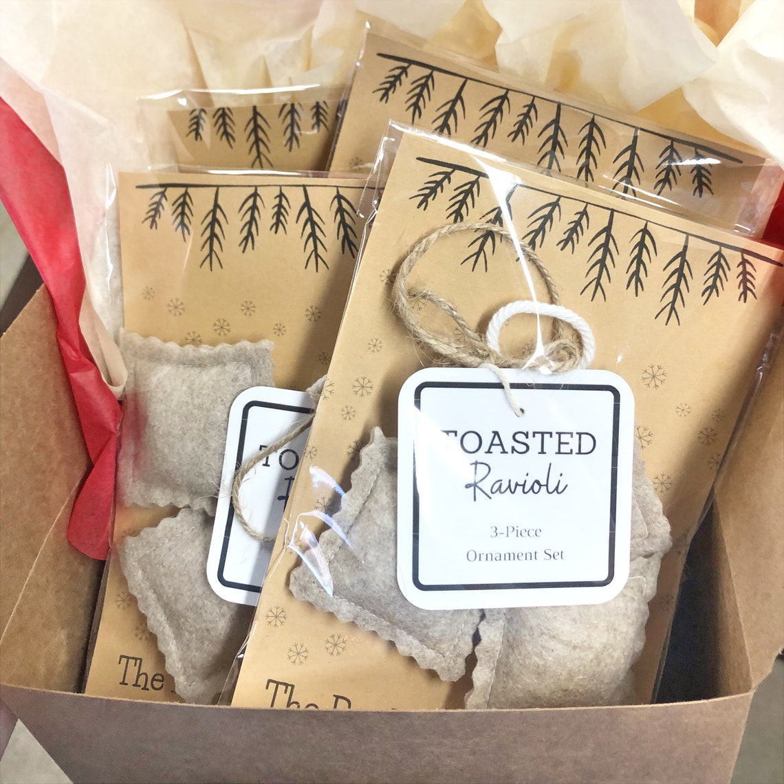 Toasted Ravioli Christmas Ornament Gift Set, 3 Piece Sets, Authentic ...