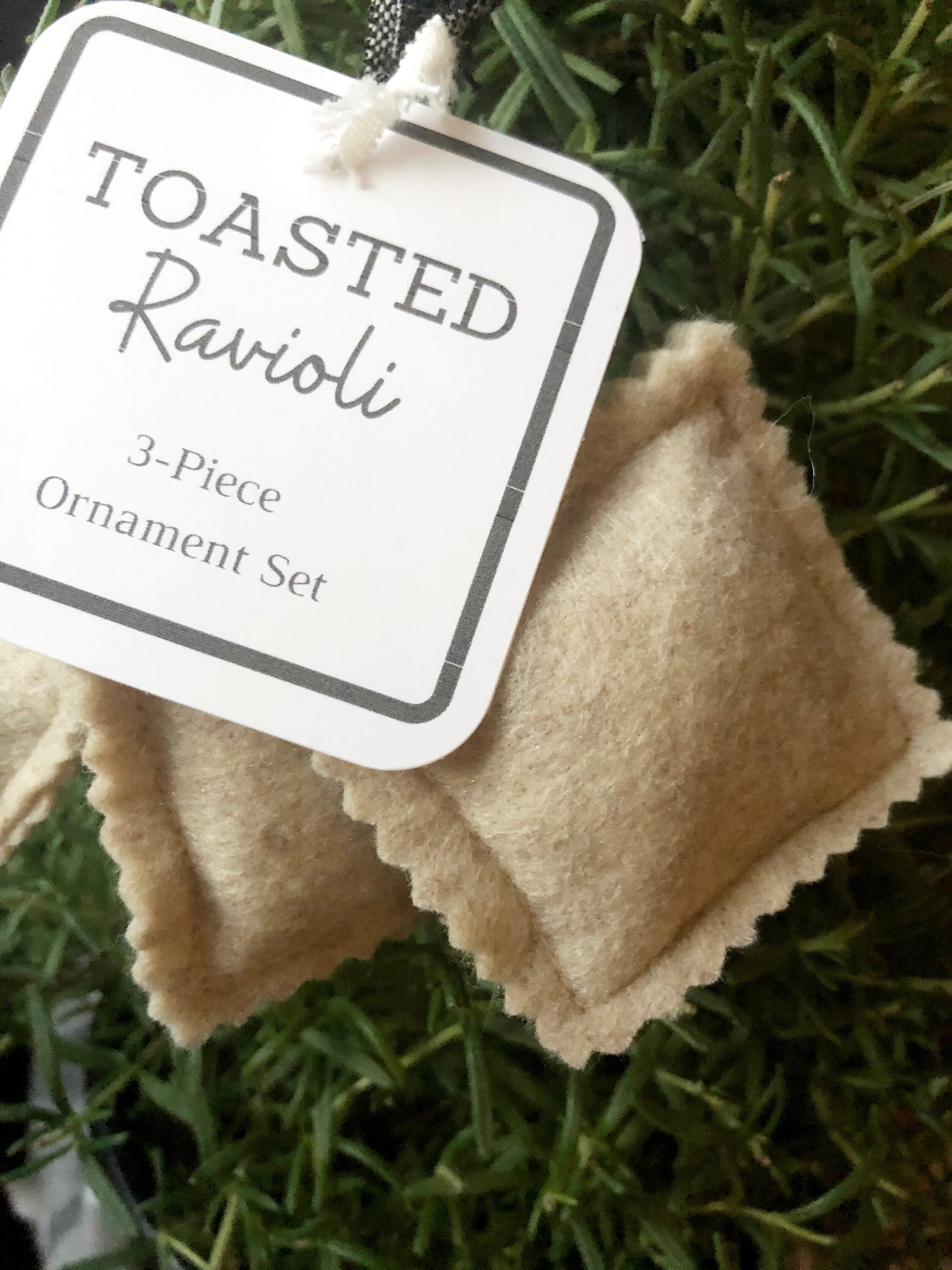 Toasted Ravioli Christmas Ornament Gift Set, 3 Piece Sets, Authentic ...