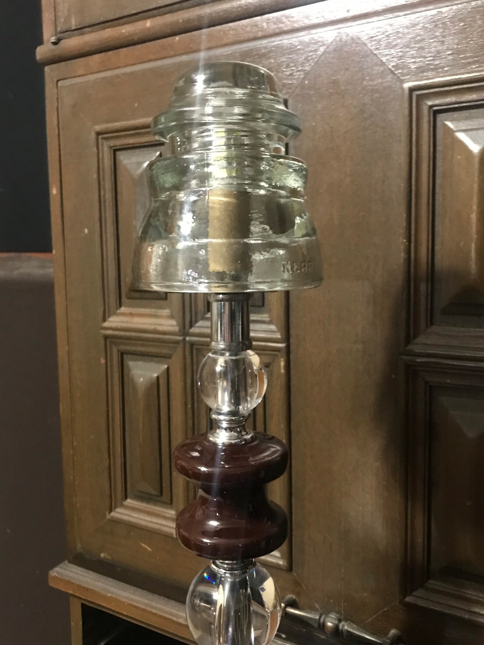 Vintage Ceramic and Glass Insulator Lamp. - Etsy