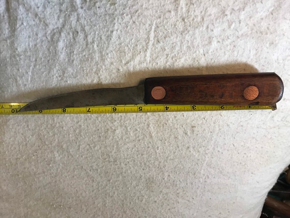 Vintage Wooden Handle Butchers Knife. | Etsy