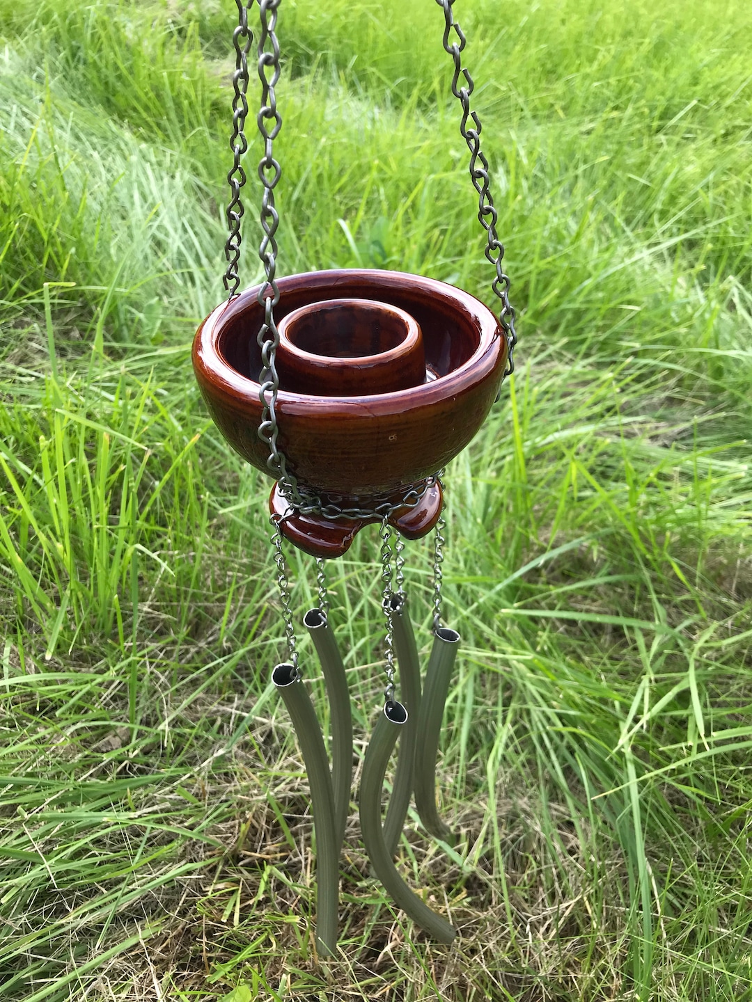 Vintage Porcelain Insulator Wind Chime and Planter. - Etsy