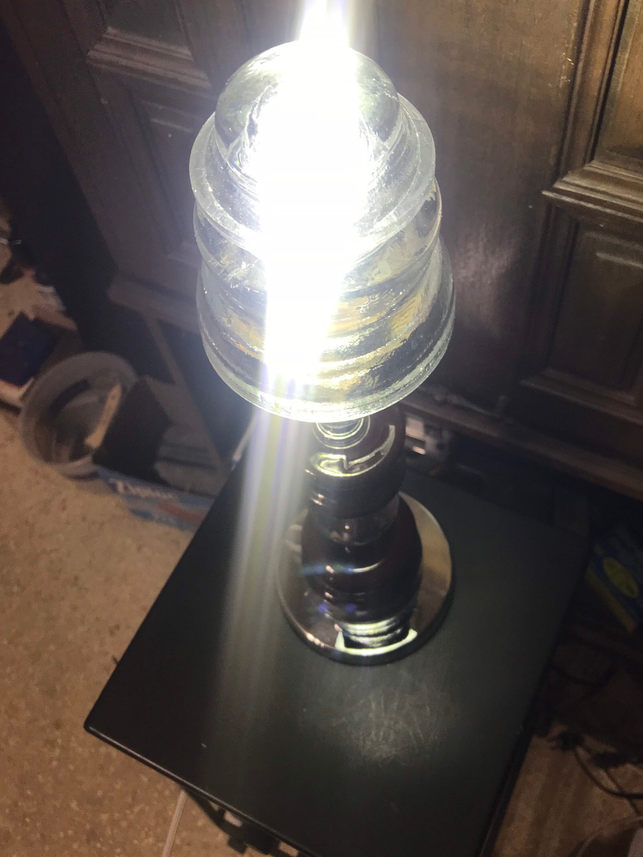 Vintage Ceramic and Glass Insulator Lamp. - Etsy