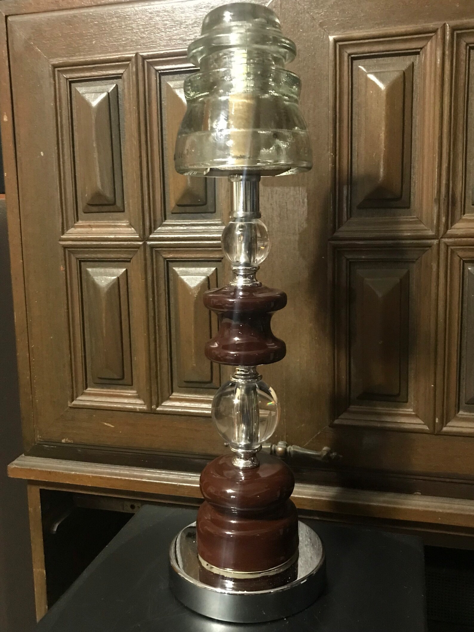 Vintage Ceramic and Glass Insulator Lamp. - Etsy