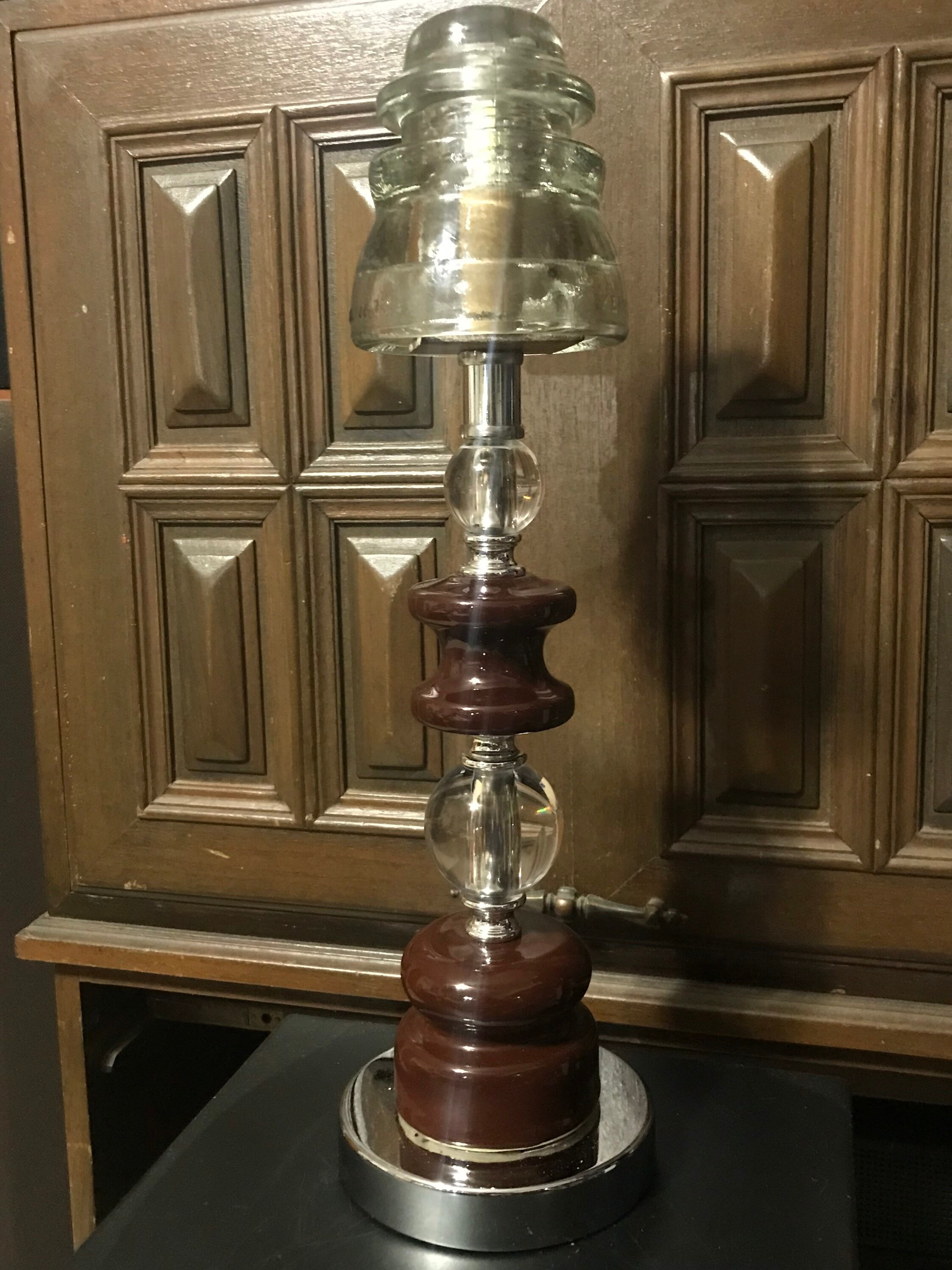 Vintage Ceramic and Glass Insulator Lamp. - Etsy