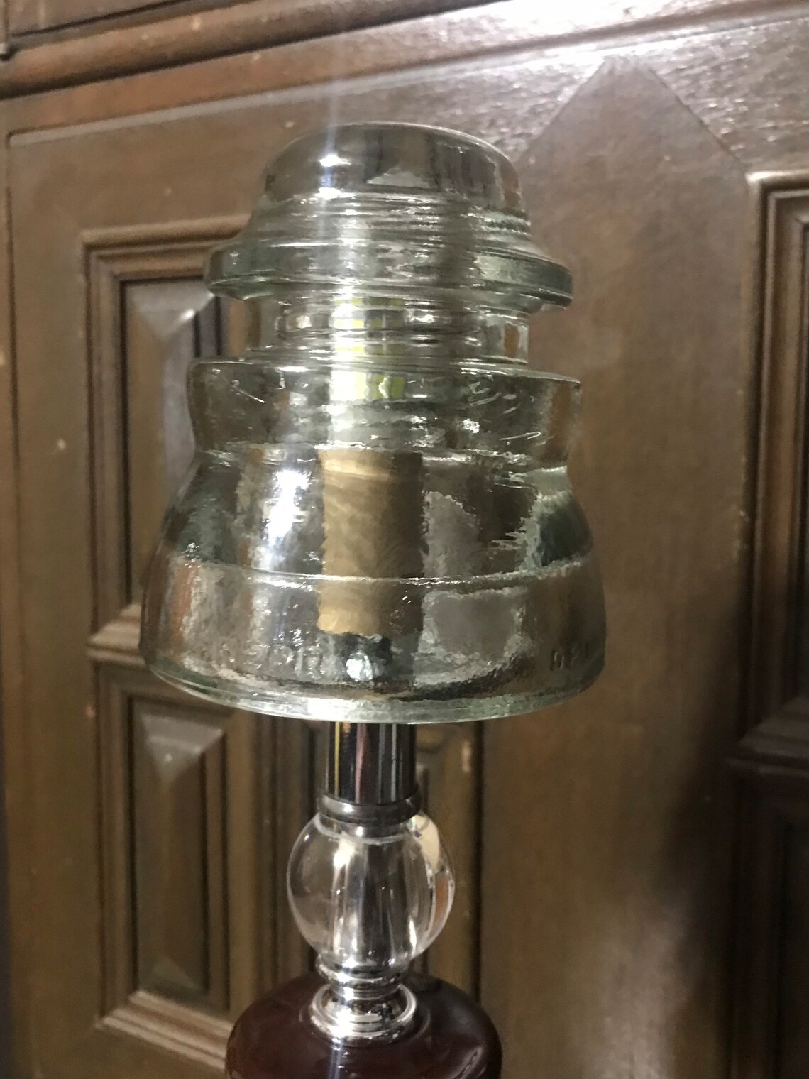 Vintage Ceramic and Glass Insulator Lamp. - Etsy