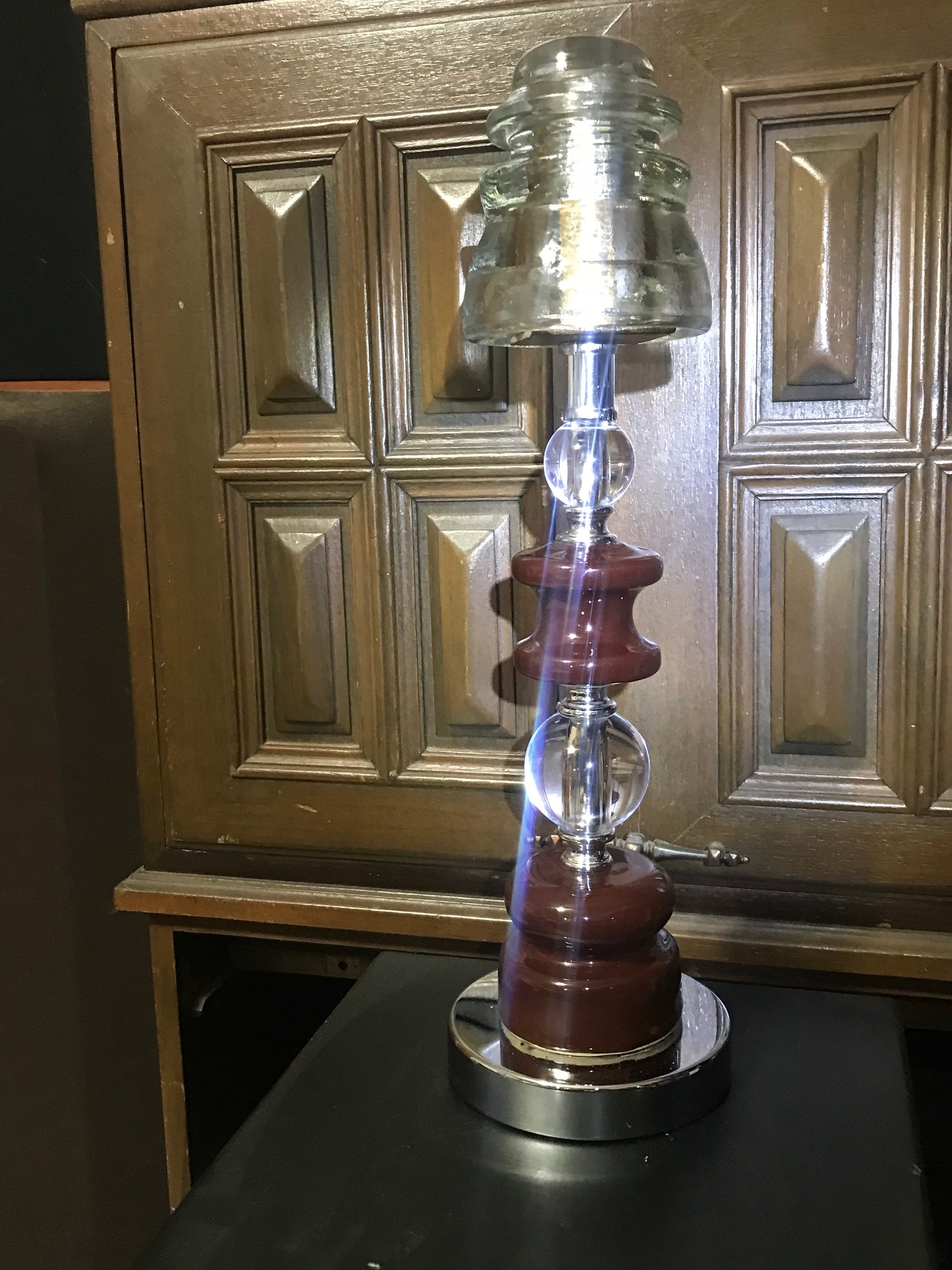 Vintage Ceramic and Glass Insulator Lamp. - Etsy