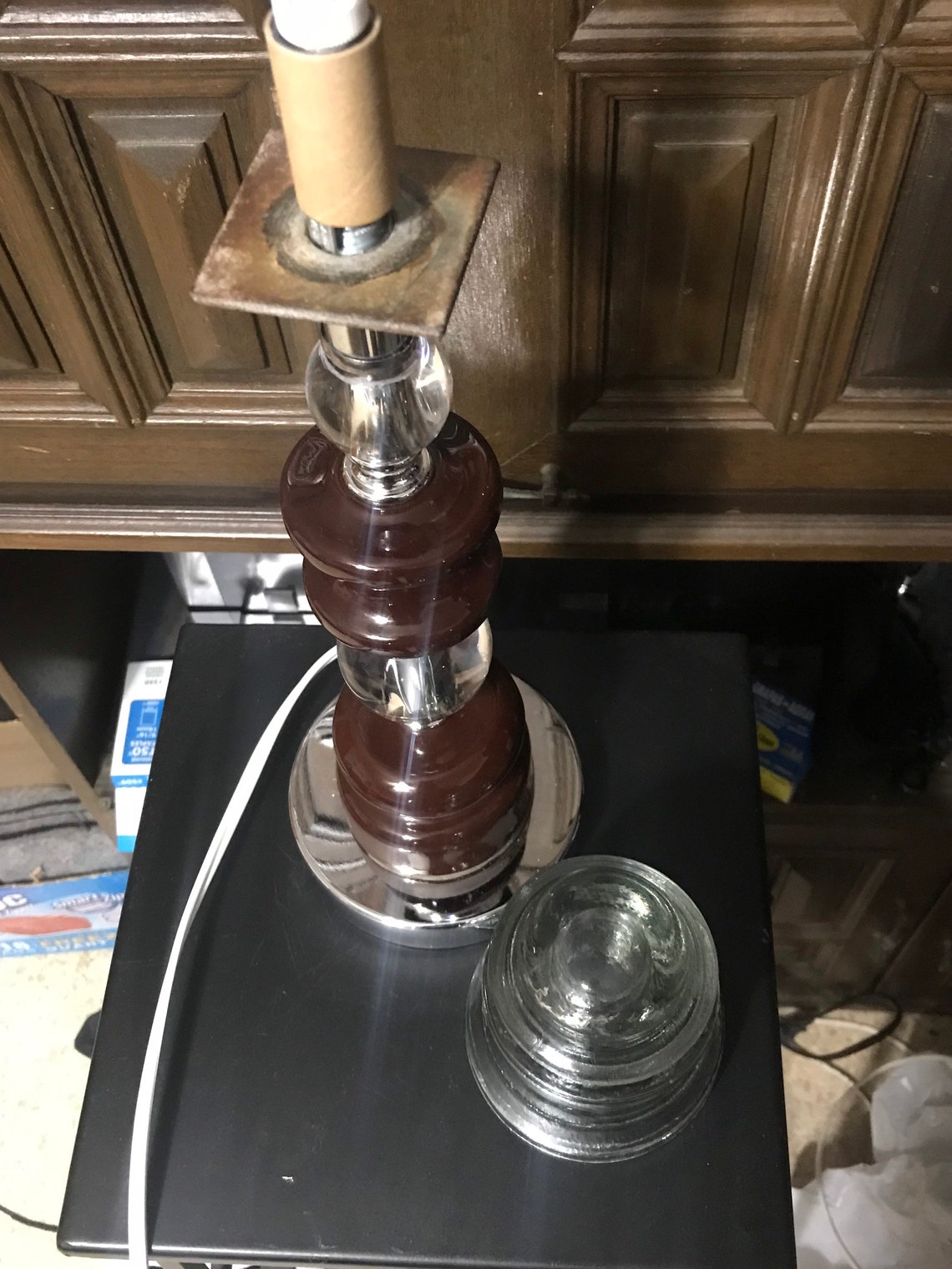 Vintage Ceramic and Glass Insulator Lamp. - Etsy