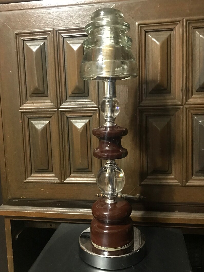 Vintage Ceramic and Glass Insulator Lamp. - Etsy