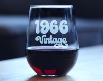 1966 Birthday Wine Glass Birthday Gift Established 1966 - Etsy