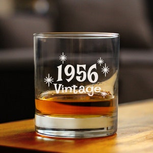 Vintage 1956 Fun 68th Birthday Whiskey Rocks Glass Gifts for Men ...