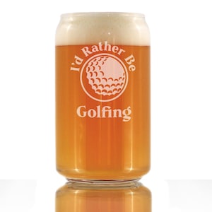 Rather Be Golfing Beer Can Shaped Pint Glass for Beer - Unique Golfing ...