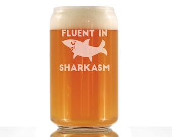Shark Fin in Water Pint Glass Shark Gift Gift Idea for - Etsy