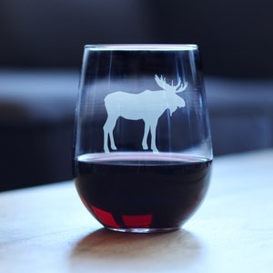 Moose Silhouette - Cute Stemless Wine Glass - Moose Decor Gifts for ...