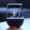 Bold Monogram Letter M Stemless Wine Glass, Large Glasses, Engraved ...
