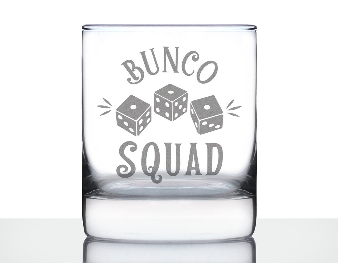 Bunco Squad Rocks Glass Bunco Decor and Bunco Gifts for Women 10.25 Oz ...