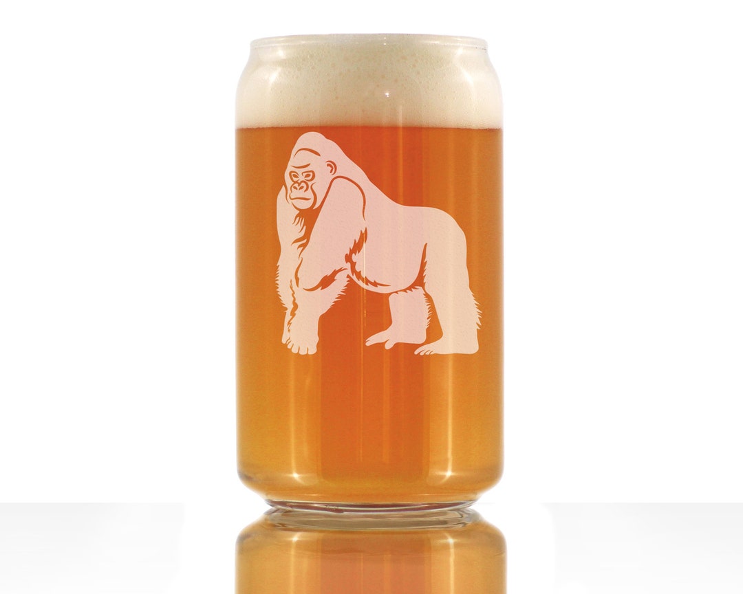 Gorilla Beer Can Pint Glass - Fun Wild Animal Themed Decor and Gifts ...