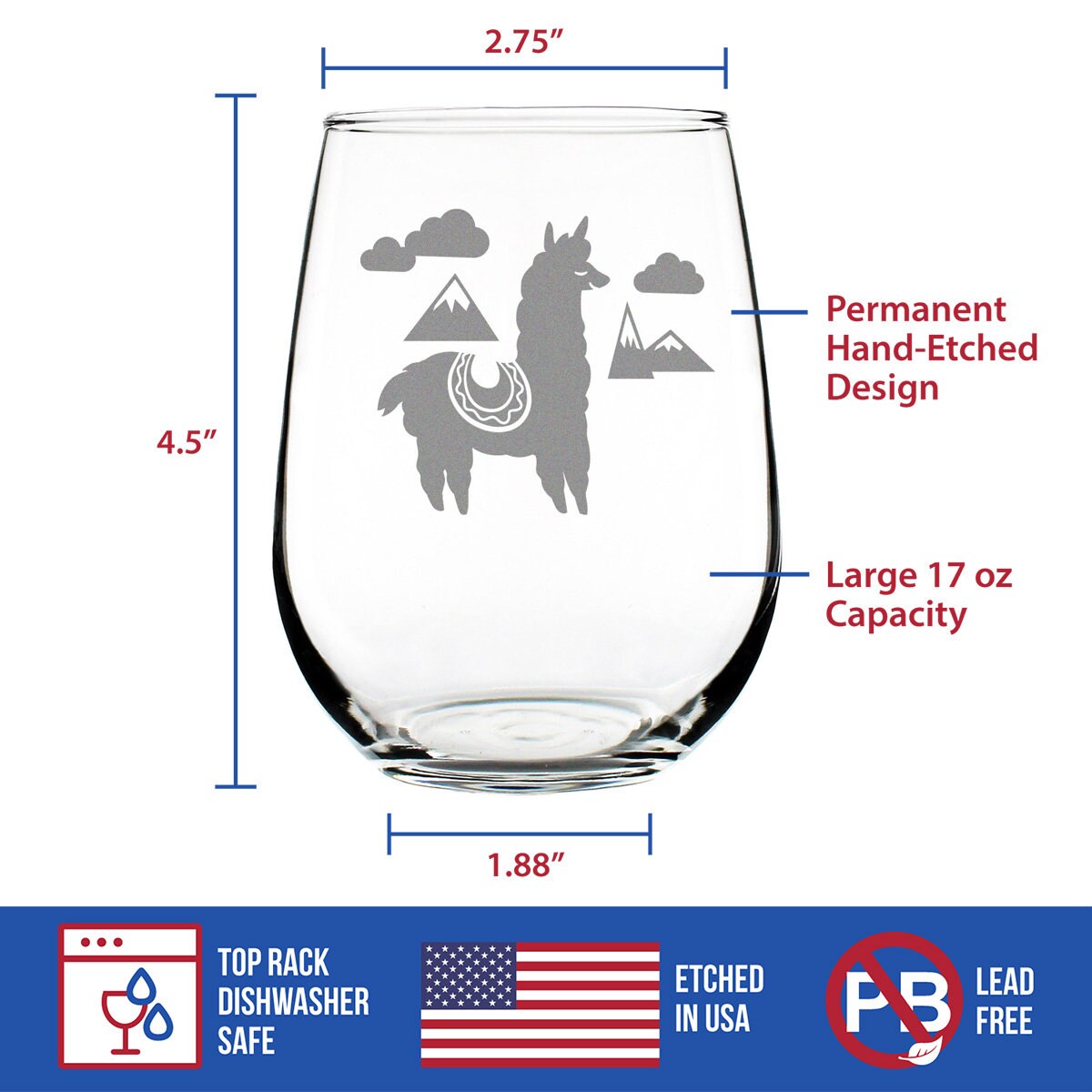 Alpaca Stemless Wine Glass Cute Funny Animal Gifts for - Etsy