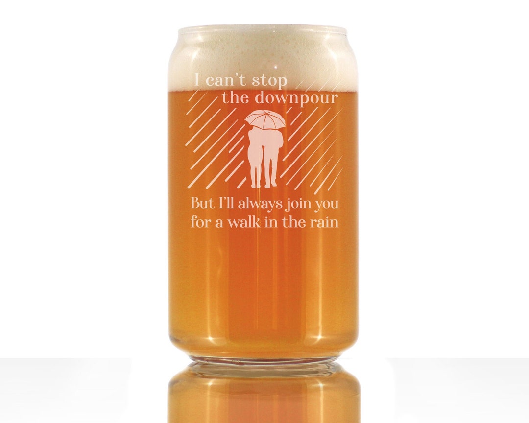 Walk in the Rain Beer Can Glass: Hand-engraved Sympathy Gift - Etsy