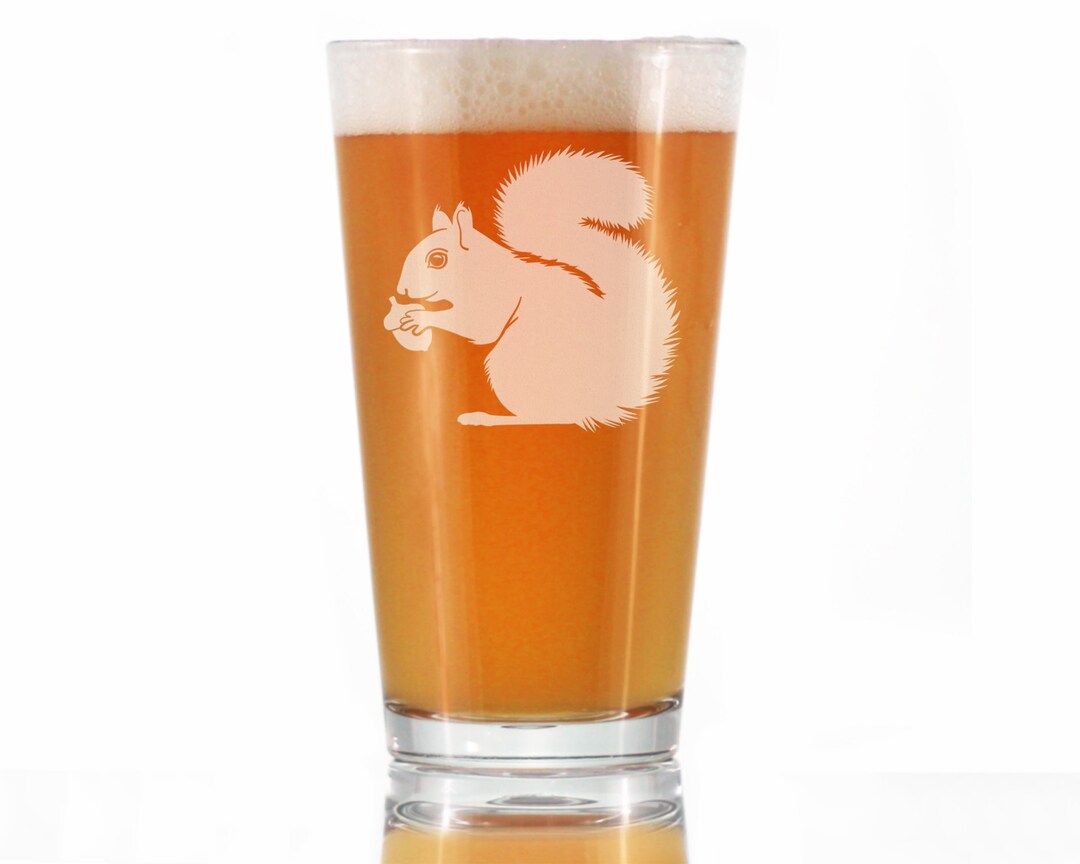 Squirrel Pint Glass for Beer - Squirrel Gifts and Decor With Squirrels ...