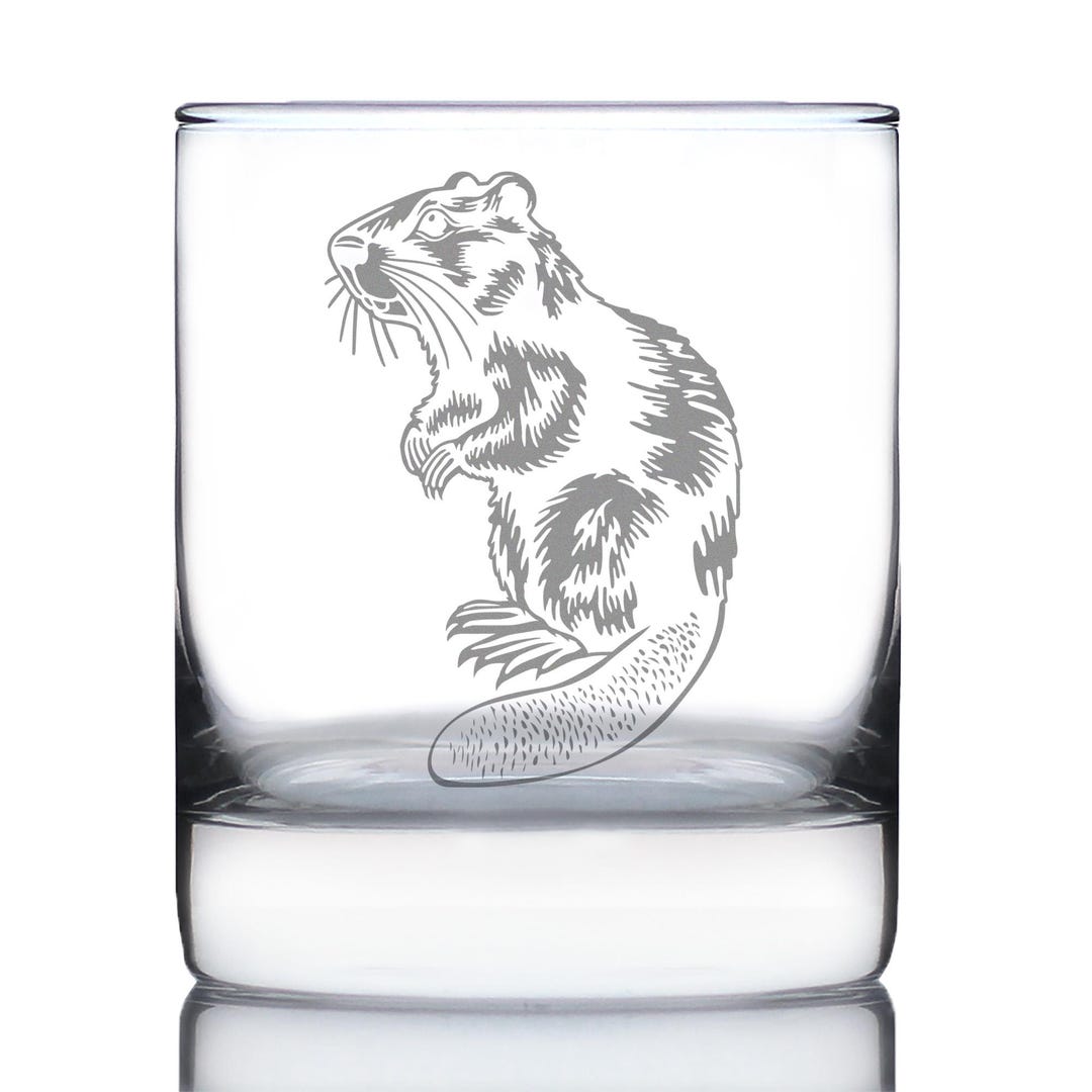 Beaver Whiskey Rocks Glass Beaver Gifts and Rustic Cabin Home Decor 10 ...