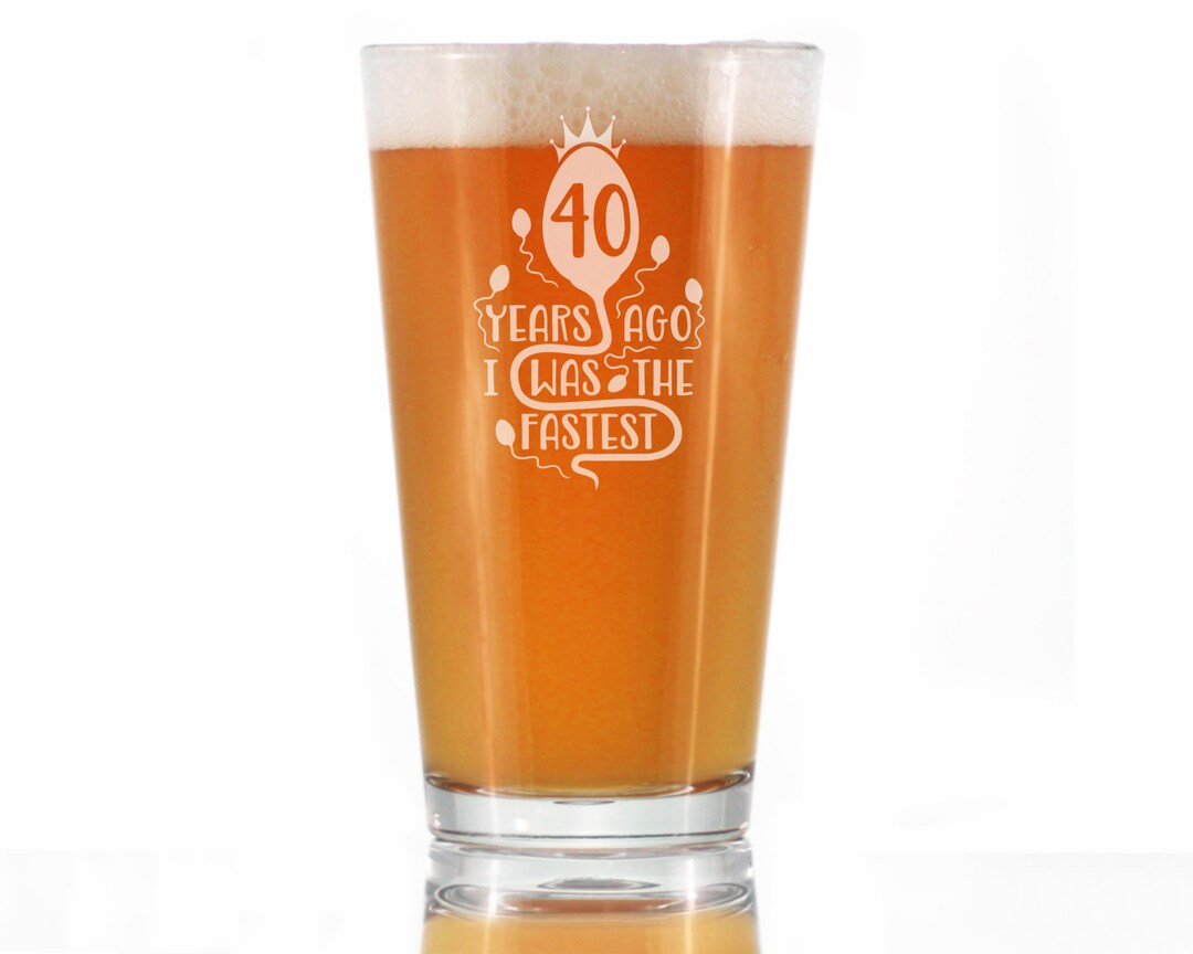 Funny 40th Birthday Pint Glass: Etched Beer Glass Gift - Etsy