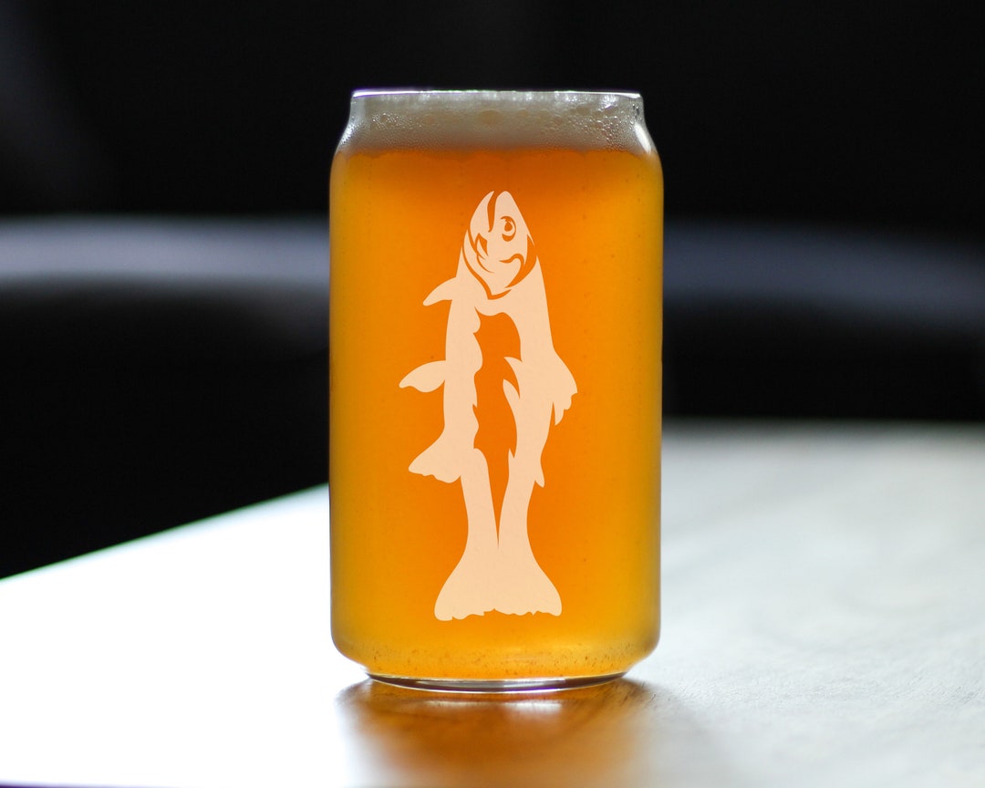 Trout Fish 16 Oz Beer Can Pint Glass Father's Day - Etsy