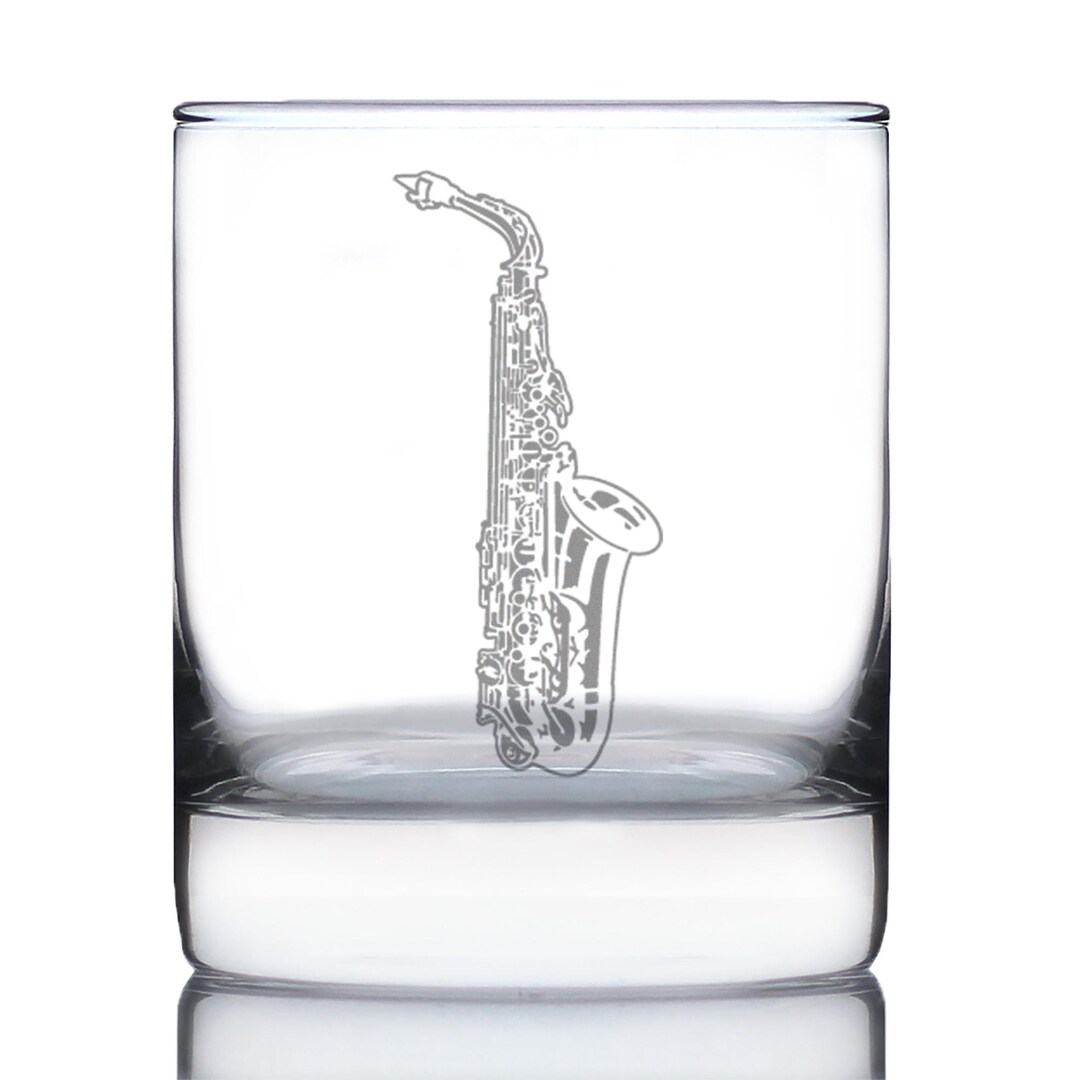 Saxophone Whiskey Rocks Glass Saxophone Accessories and Music Gifts for ...
