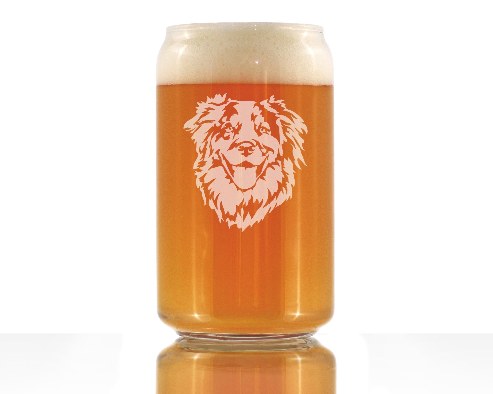 Australian Shepherd Face Beer Can Pint Glass Etched Sayings - Etsy