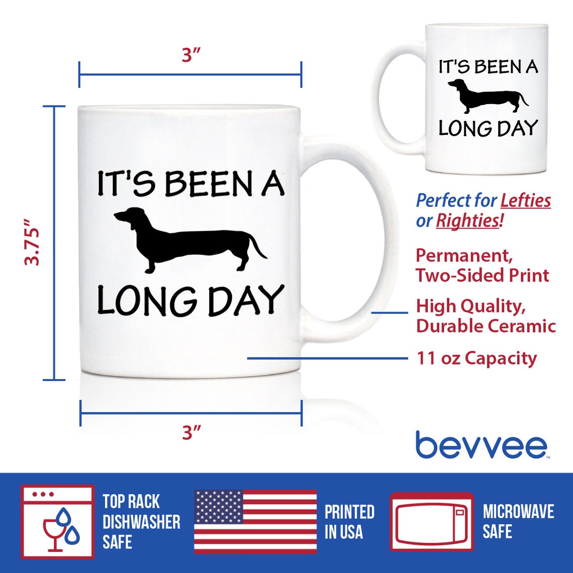 It's Been A Long Day Coffee Mug - Funny Dachshund Themed Decor and ...